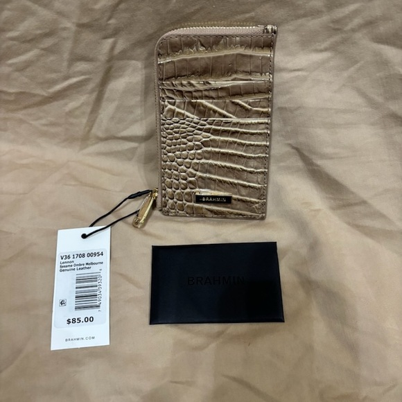 Brahmin | Bags | Brahmin Beige Crocodile Embossed Card Holder | Poshmark